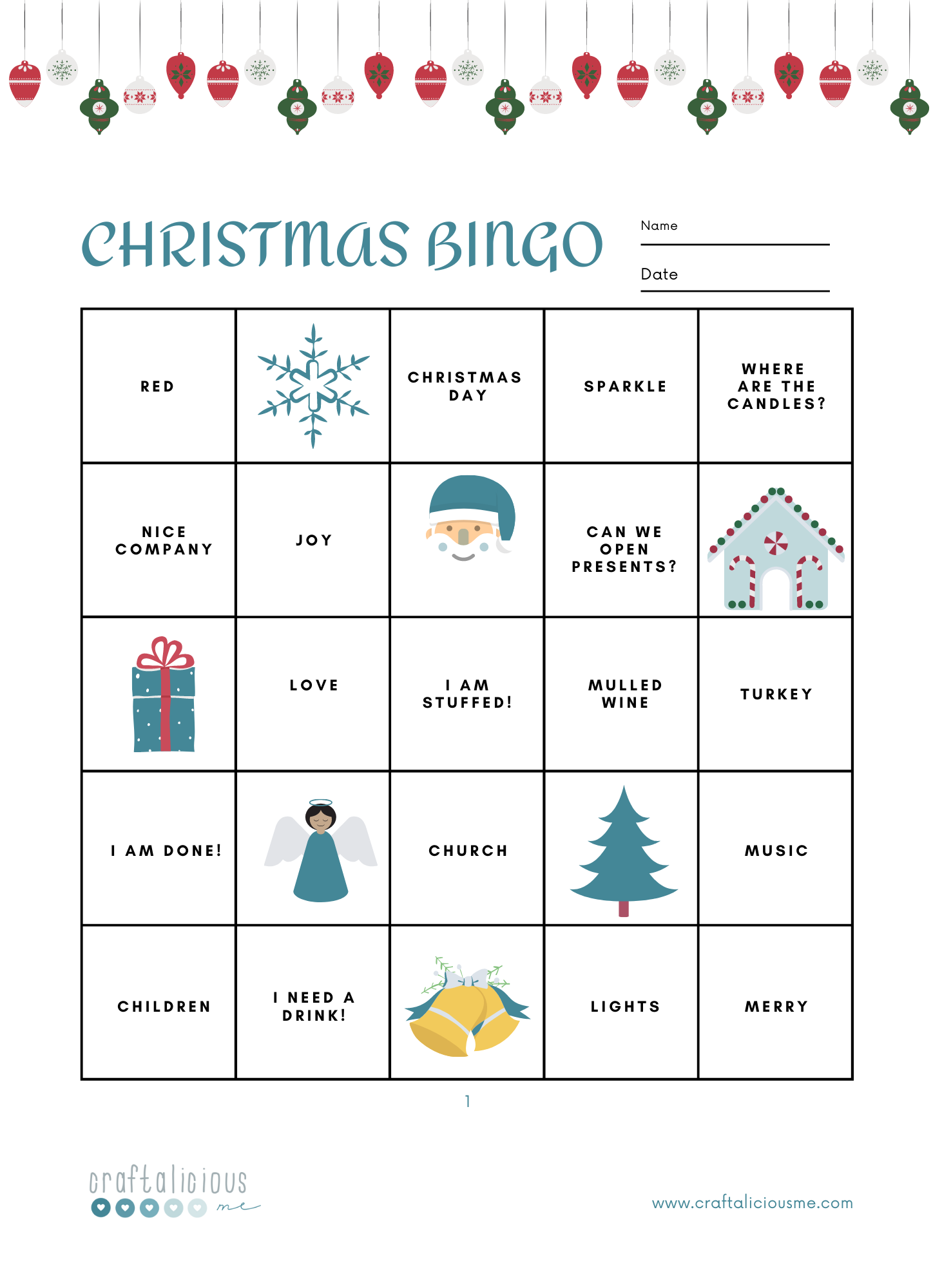 Lets play – Christmas Bingo Templates – craftaliciousme