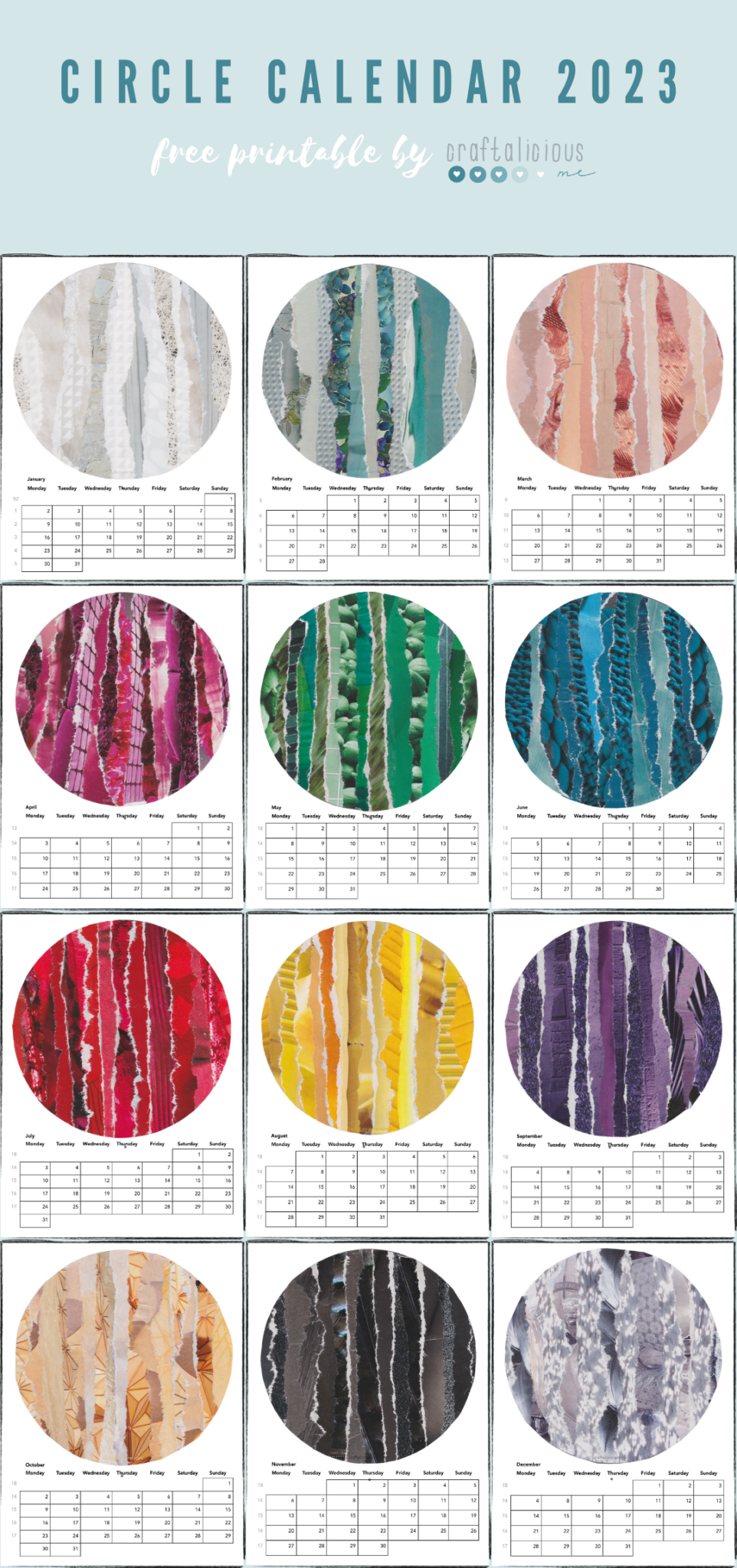 Printable Circle Calendar 2023 {Freebie} – craftaliciousme