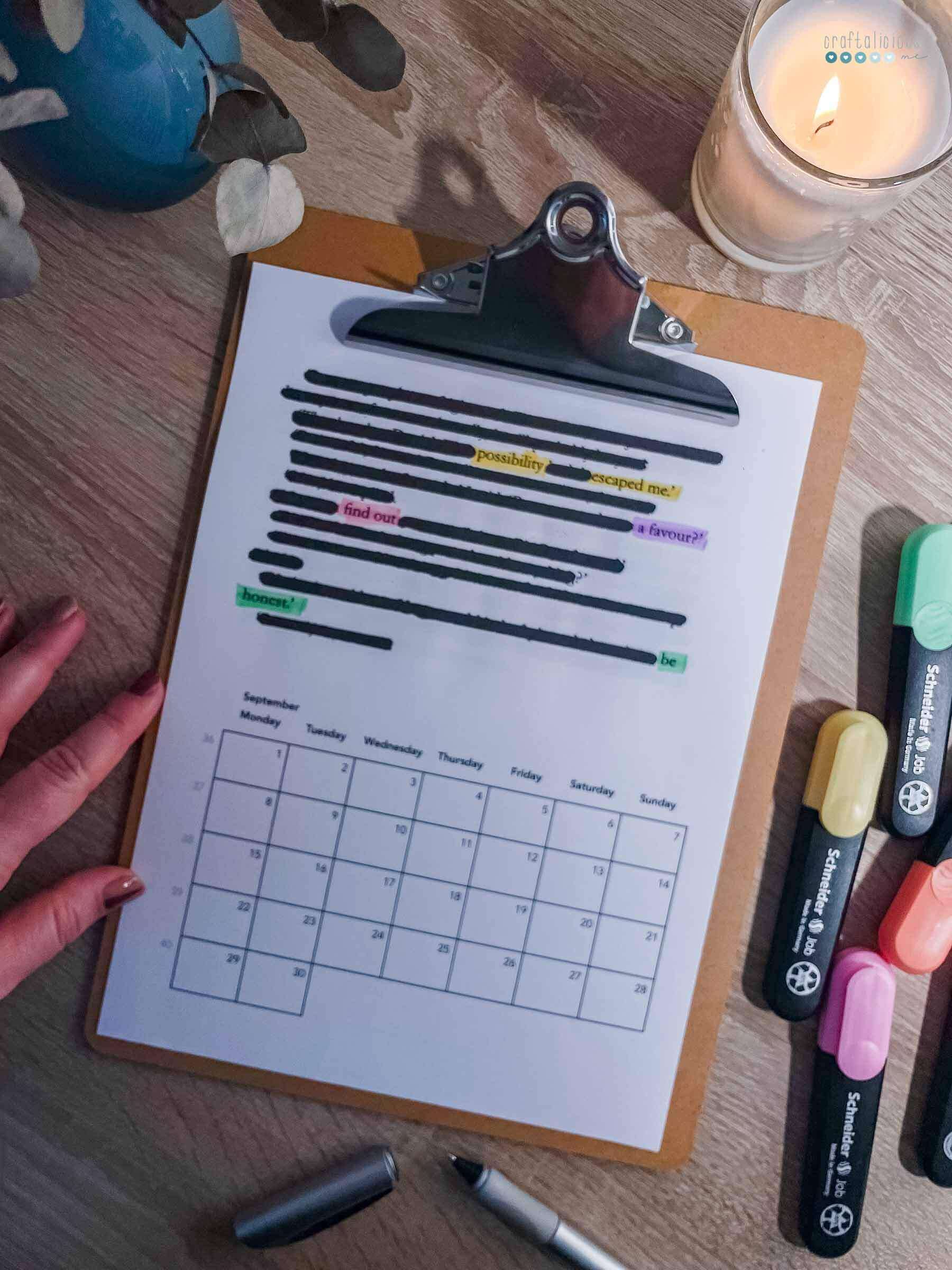 Printable Poetry Calendar 2025 {Freebie} – craftaliciousme