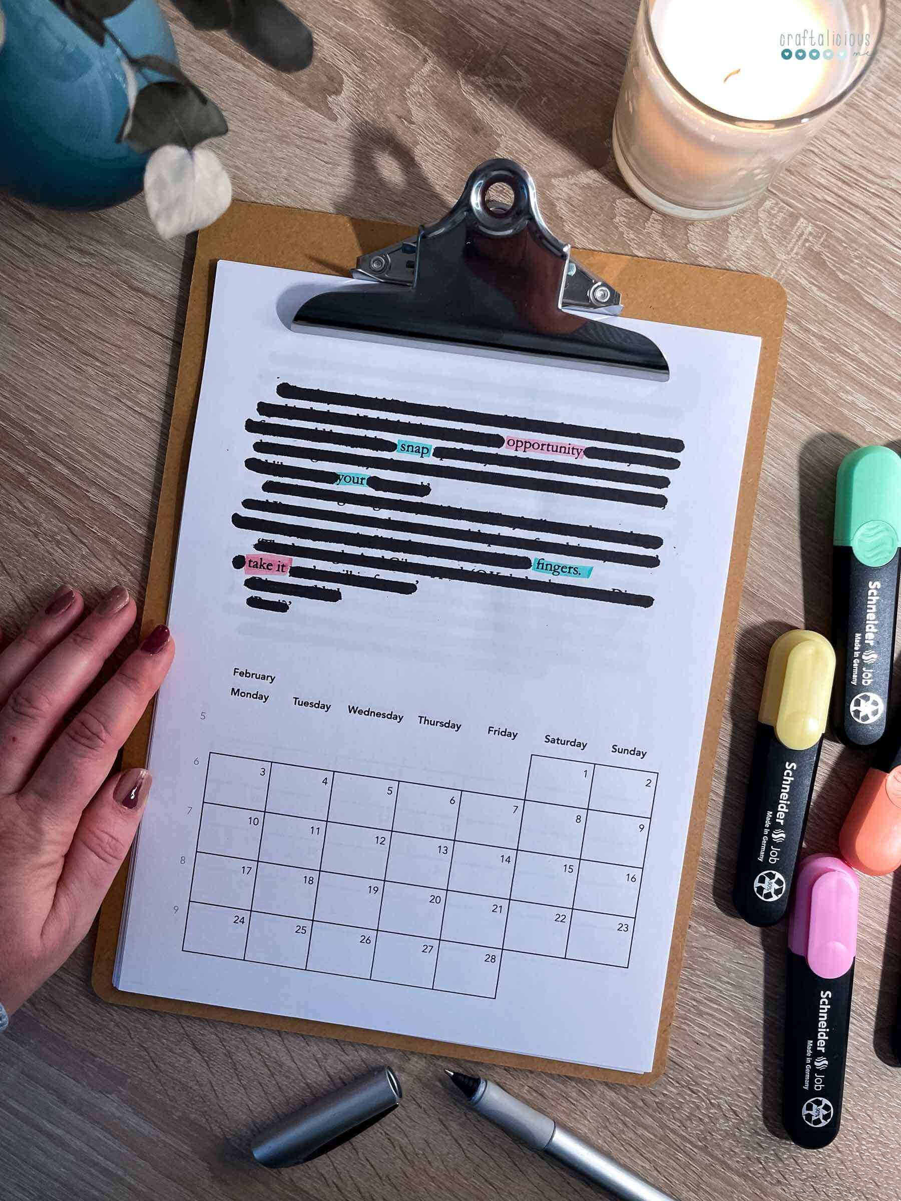 Printable Poetry Calendar 2025 {Freebie} – craftaliciousme